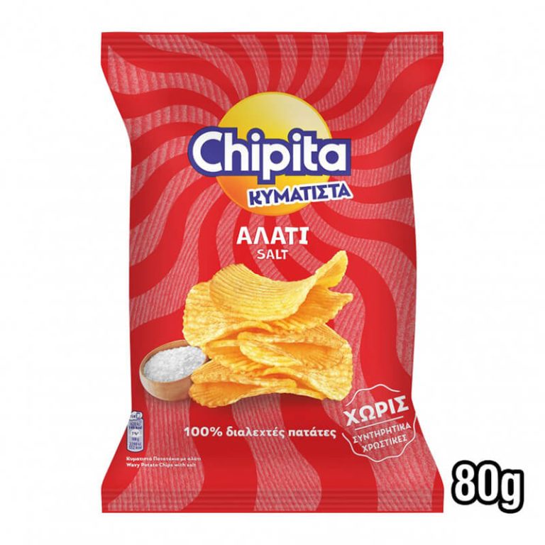 CHIPITA ΚΥΜΑΤΙΣΤΑ ΠΑΤΑΤΑΚΙΑ ΑΛΑΤΙ 80g - JOY market
